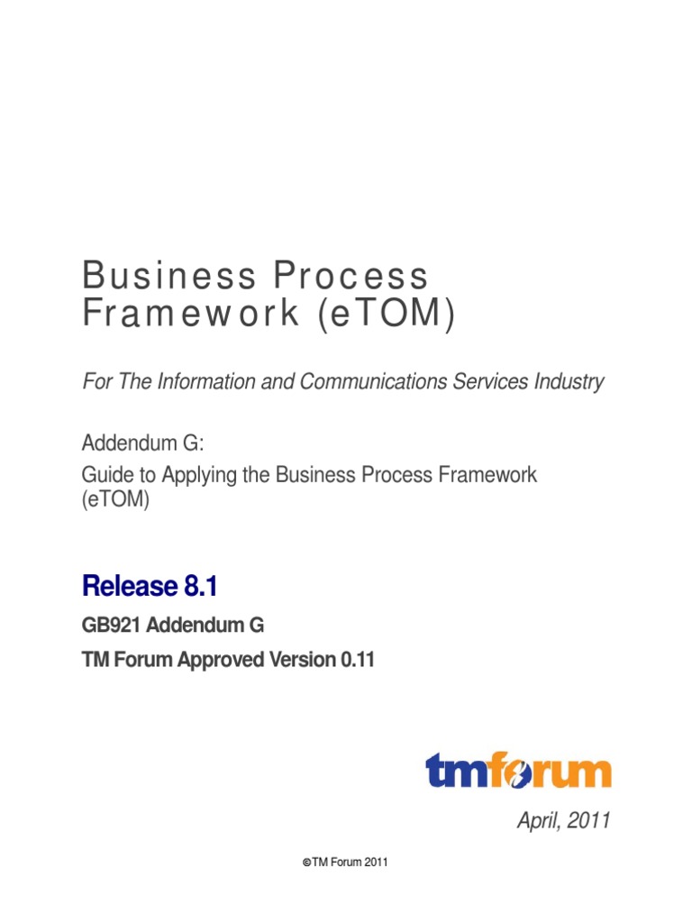 Business Process Framework (ETOM) Guide To Applying R8.1 v11 | PDF ...