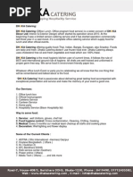 DHAKA Catering Company Profile With Example Menu | PDF | Curry | Foods