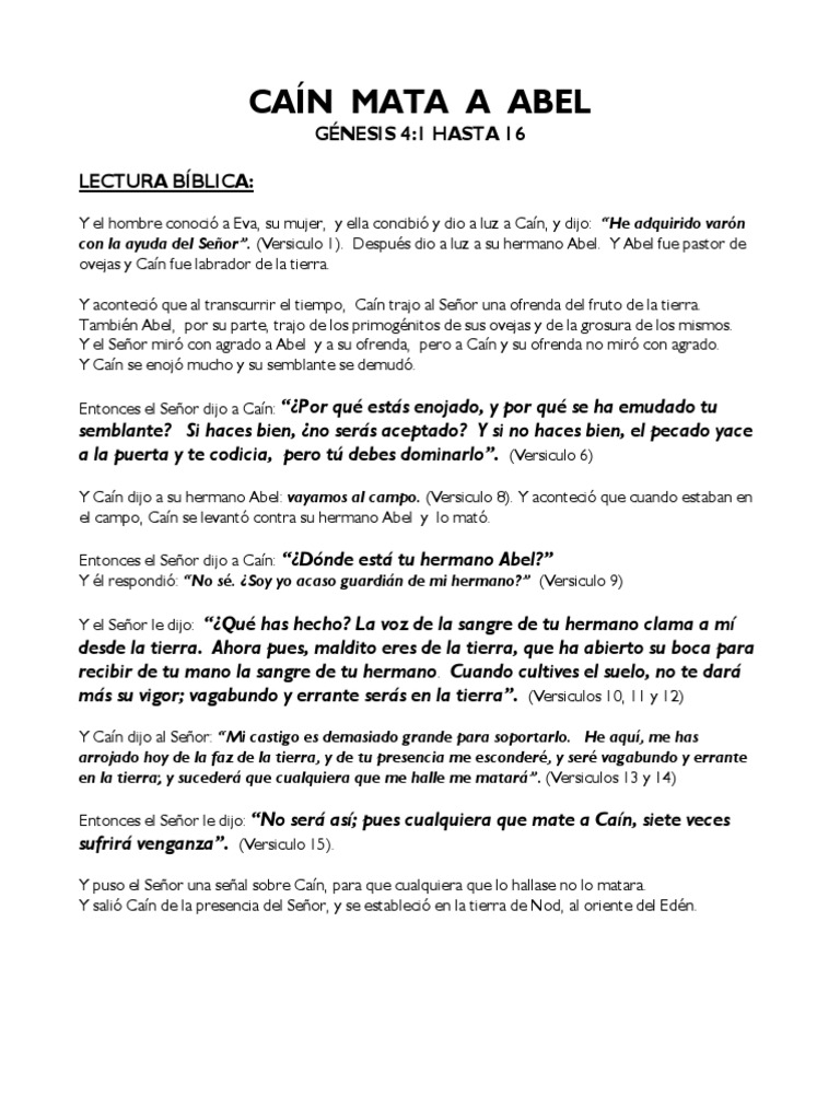cain y abel.pdf | Caín y Abel | Mitología abrahámica | Prueba gratuita ...