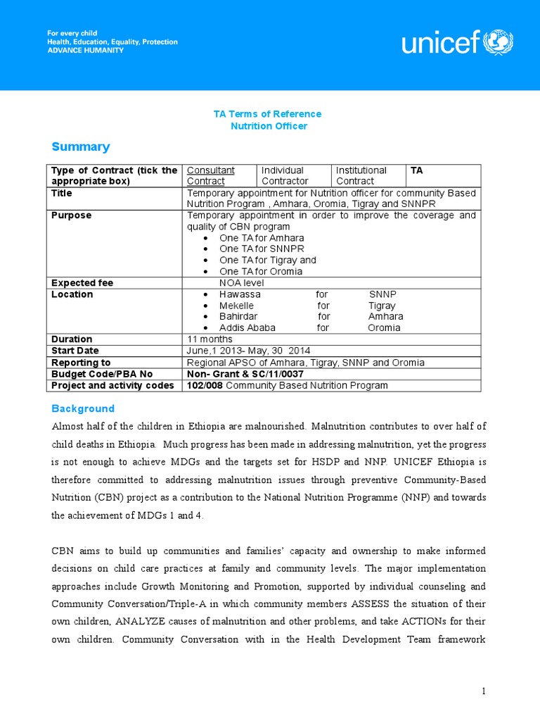 Type of Contract (Tick The Appropriate Box) TA Title Purpose | PDF ...