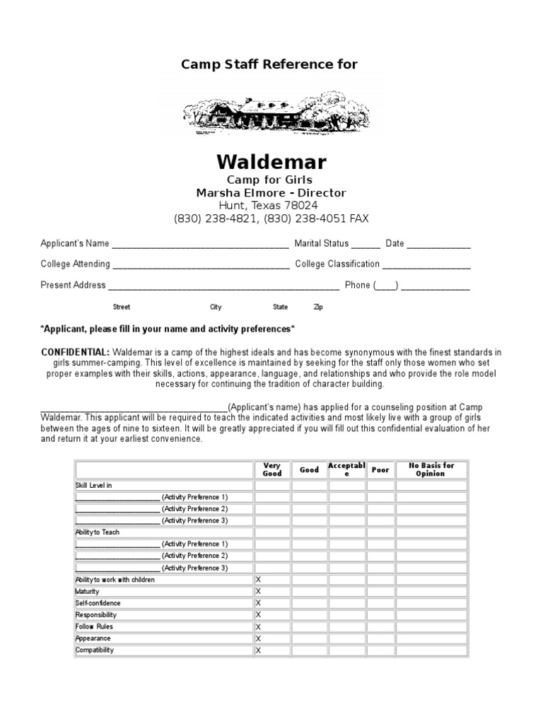 Staff Reference Form | PDF