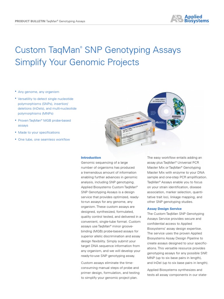 Custom Taqman SNP Genotyping Assays Simplify Your Genomic Projects ...