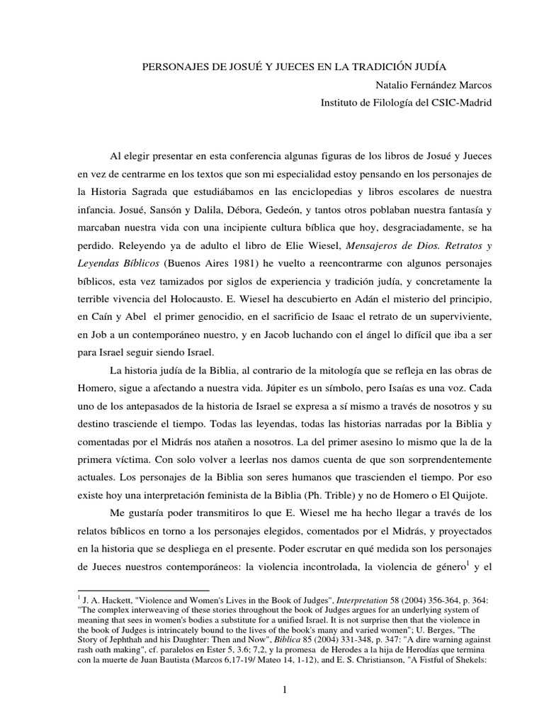 Personajes del Libro de Josué | PDF | Joshua | Sansón