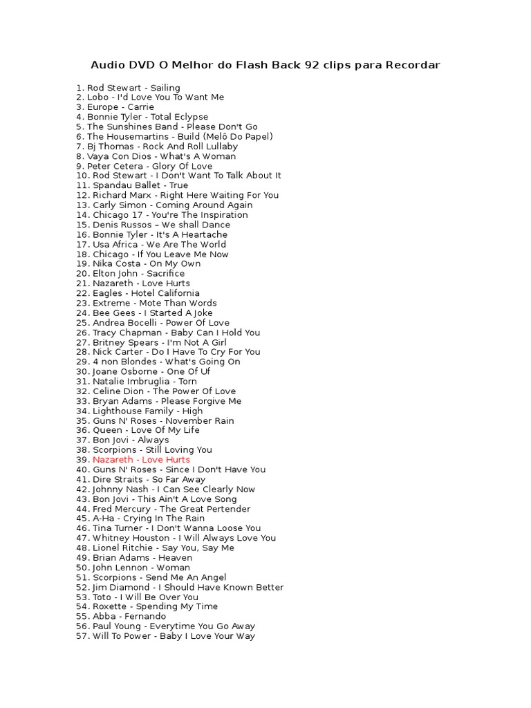 Audio-DVD-O Melhor Do Flash Back 92 Clips para Recordar | PDF | Pop ...