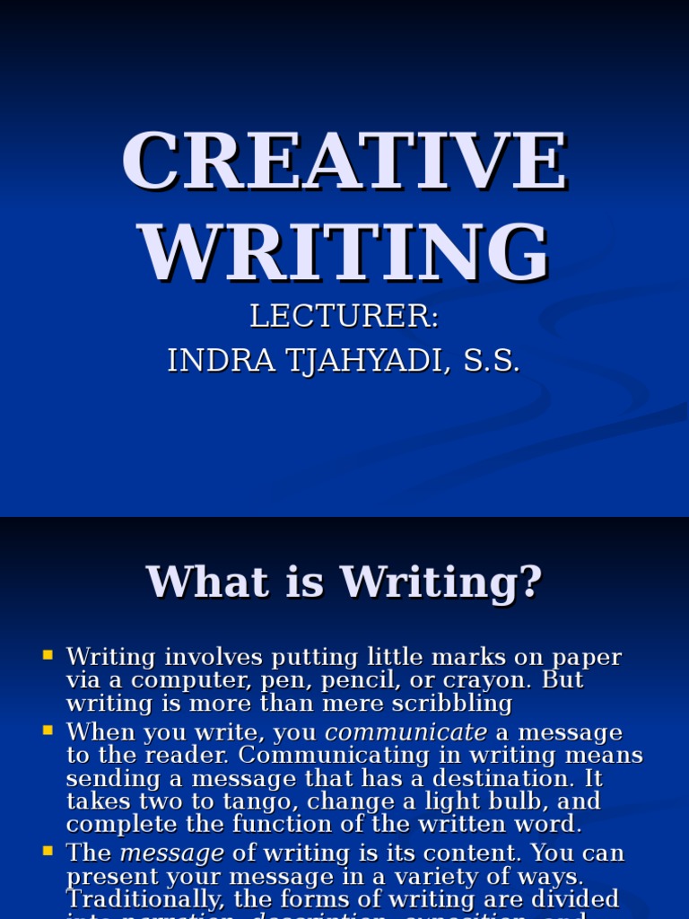 Creative Writing | PDF | Narration | Poetry