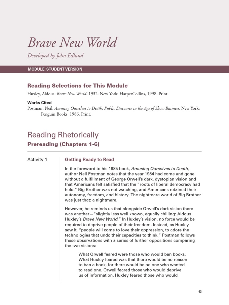 Exploring Huxley's Brave New World Themes | PDF