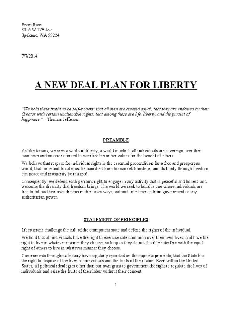 New Deal Plan For Liberty | PDF | Taxes | Victimology