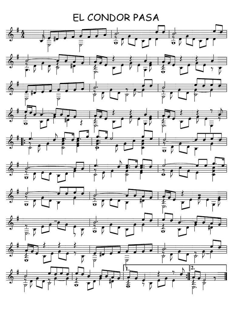 El Condor Pasa - Partition Pour Guitare | PDF