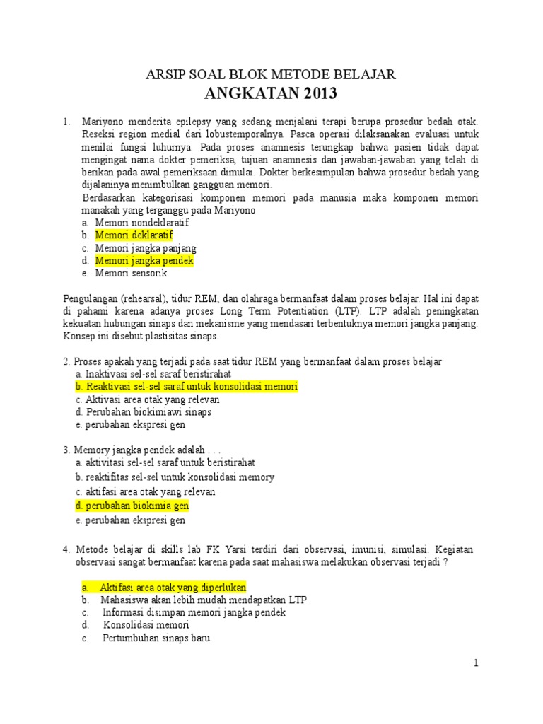 Arsip Soal Blok Metbel | PDF | Sains & Matematika
