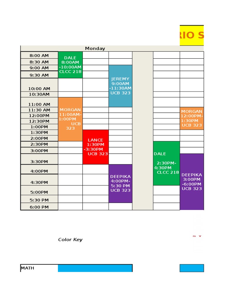 Spring 2015 Drop in Schedule | PDF
