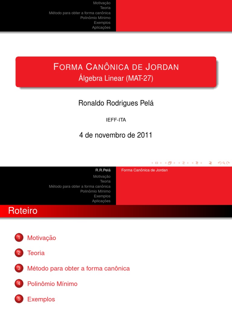 Forma Canonica de Jordan | PDF | Autovalores e autovetores | Analise ...
