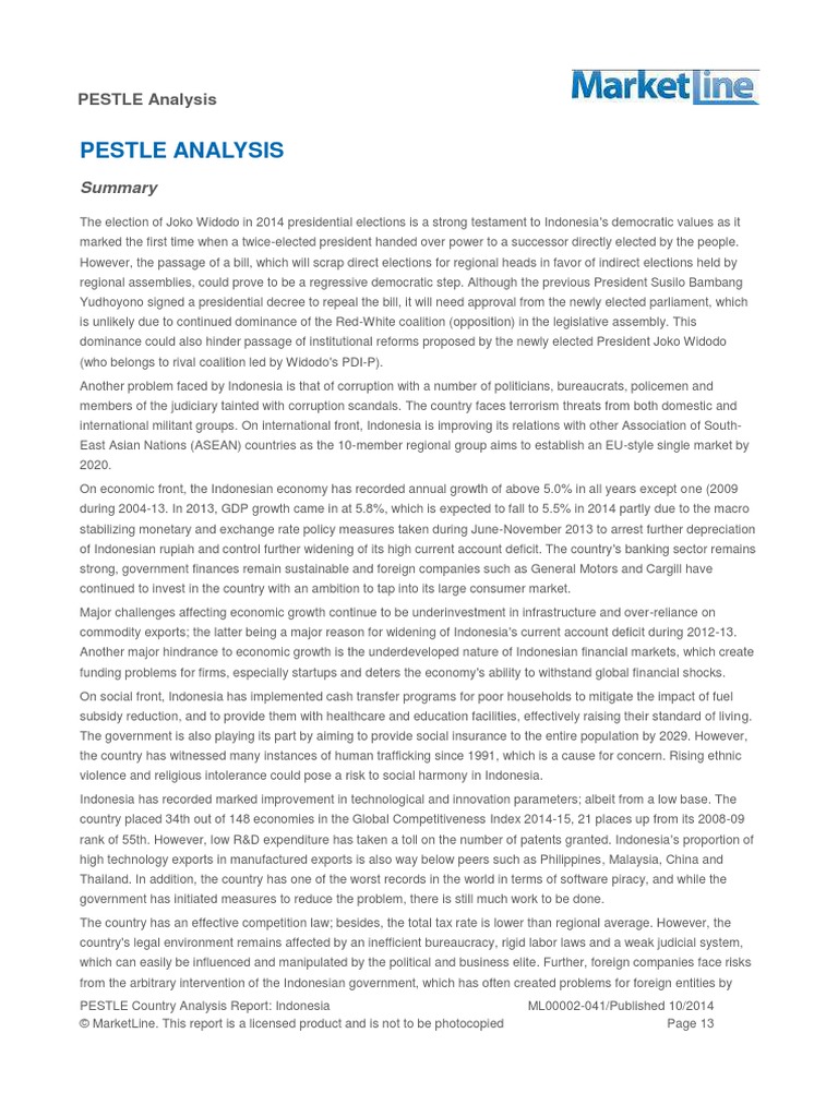 PESTLE Analysis Indonesia | PDF | Indonesia | Association Of Southeast ...