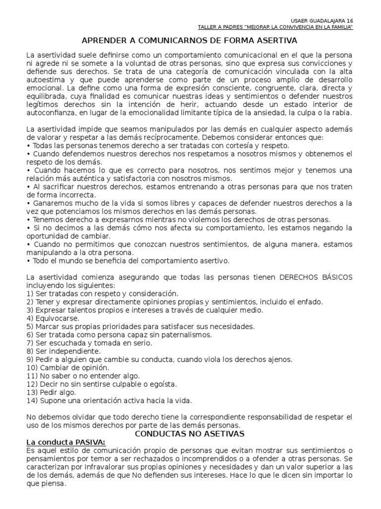 Comunicación Asertiva en Niños | PDF | Psicología Social | Acción ...