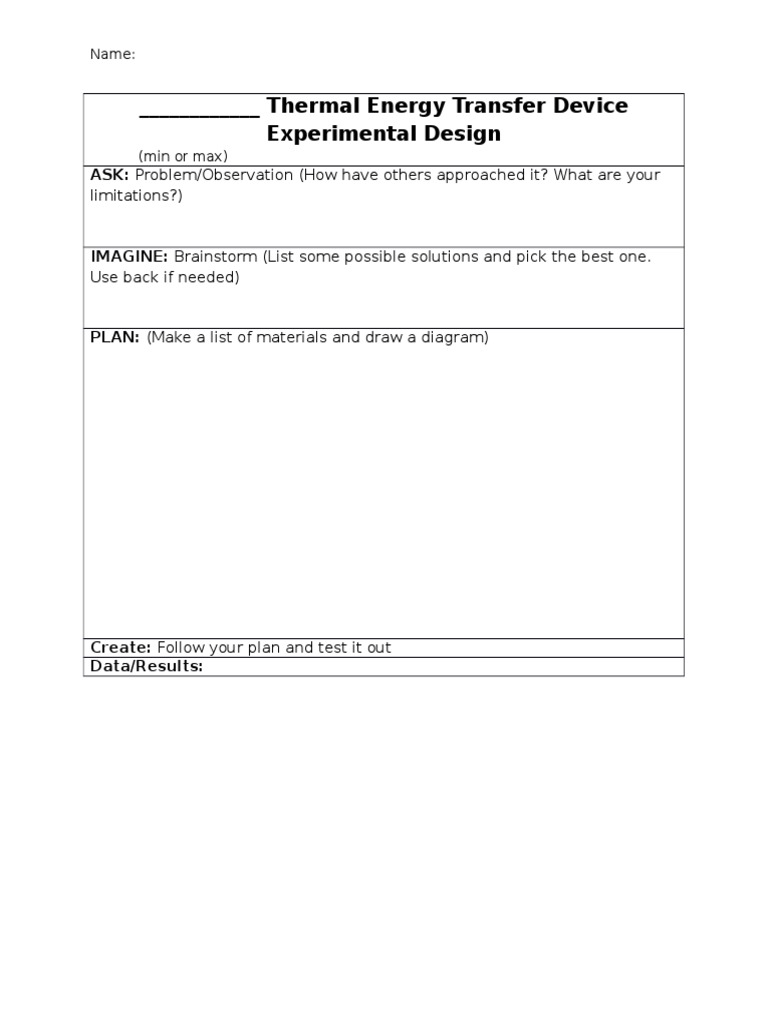 Thermal Energy Transfer Device Design | PDF