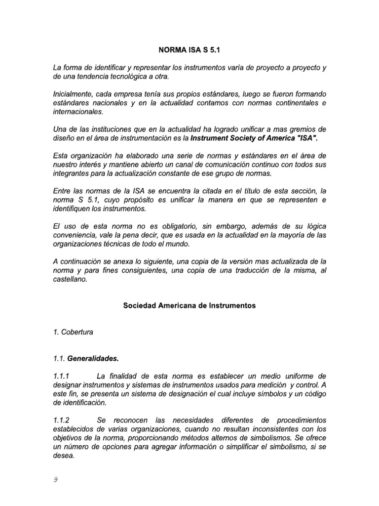 Norma Isa 5.1 | PDF