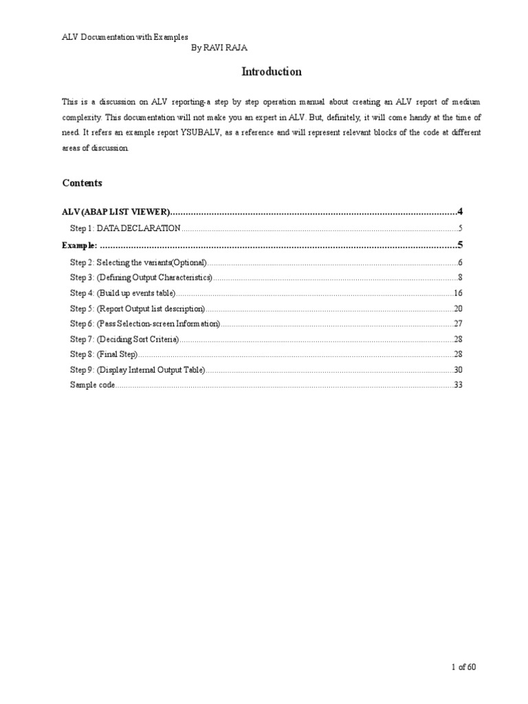 Alv Abap List Viewer Pdf Parameter Computer Programming Subroutine 3028
