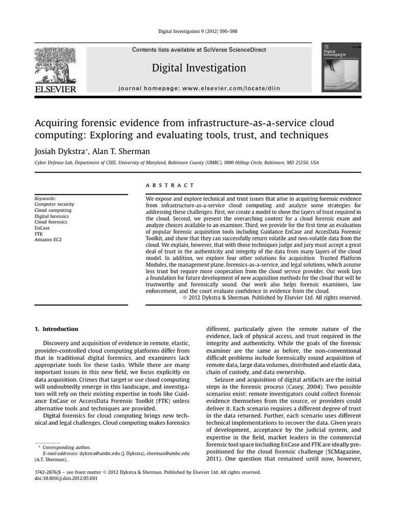 Acquiring Forensic Evidence From Infrastructure-As-A-service Cloud Computing | Download Free PDF ...