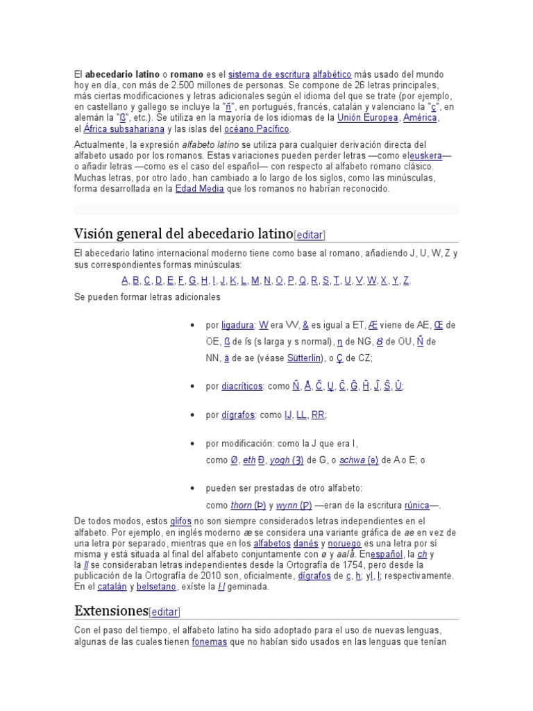 Alfabeto Del Latin | PDF | Escritura latina | Alfabeto