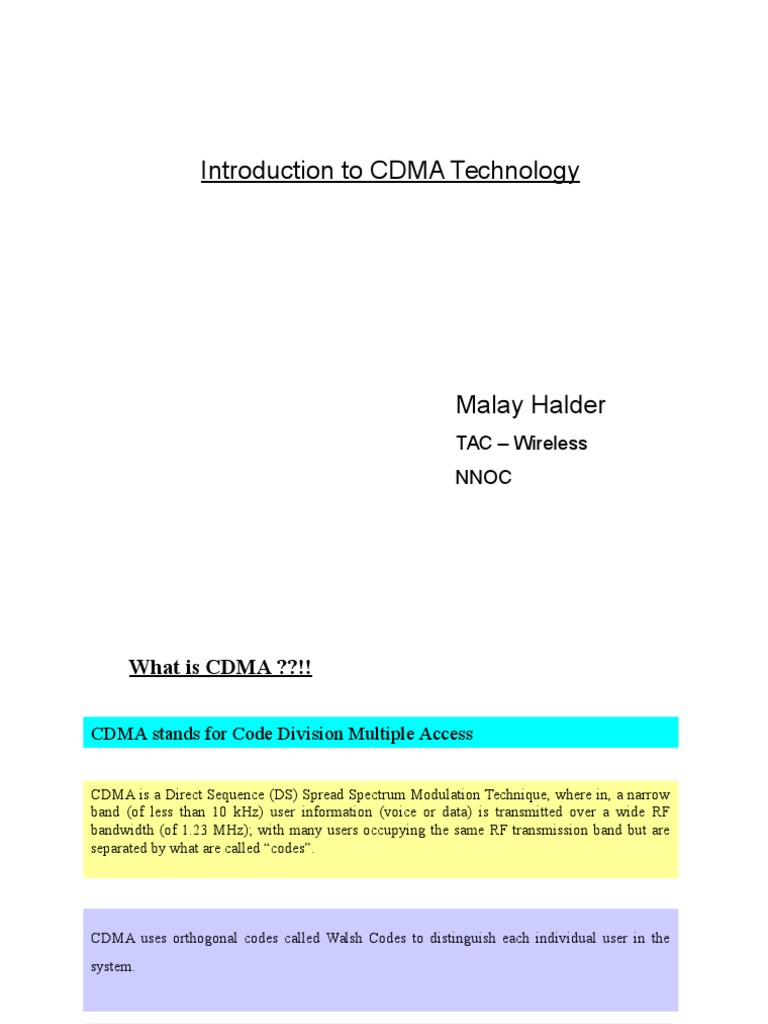 CDMA Overview | PDF | Code Division Multiple Access | Cellular Network