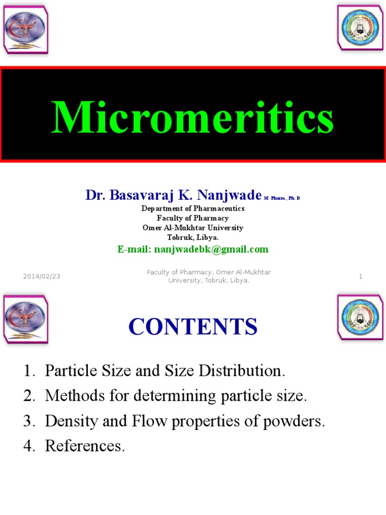 Micromeritics | PDF | Powder (Substance) | Materials Science