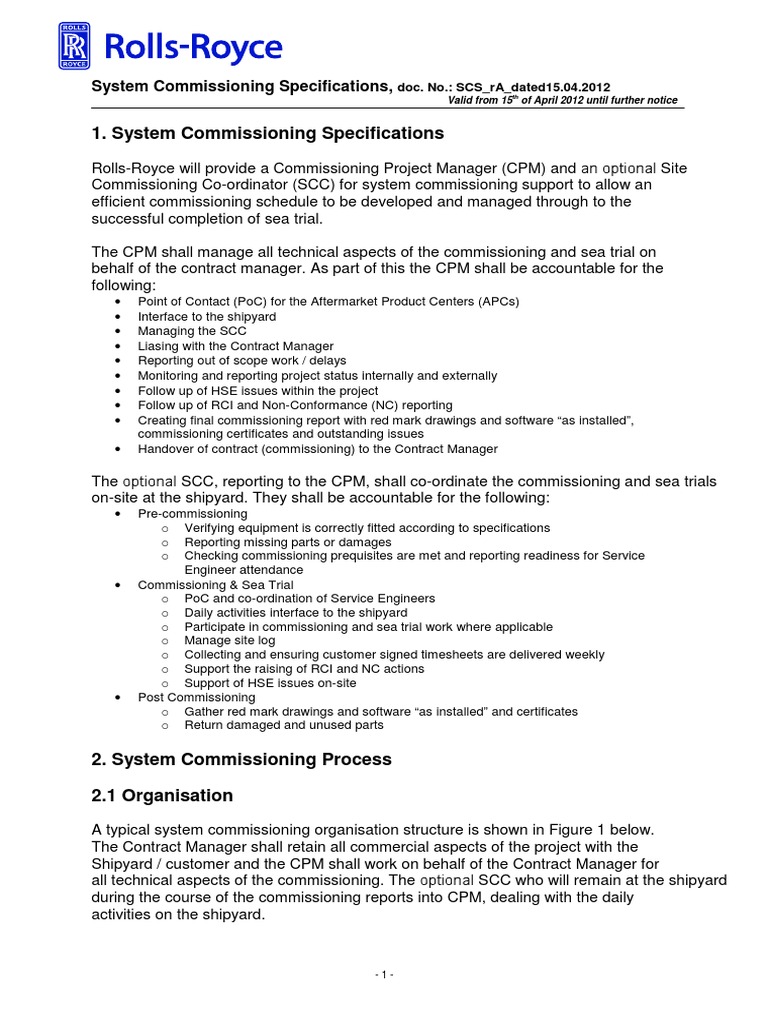 System Commisioning Description | PDF | Project Management | Business