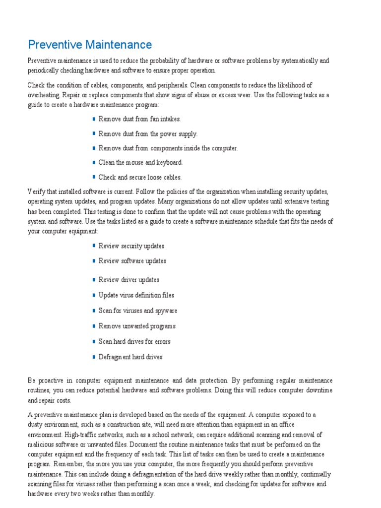 Chapter 4 Basics of Preventive Maintenance and Troubleshooting ...