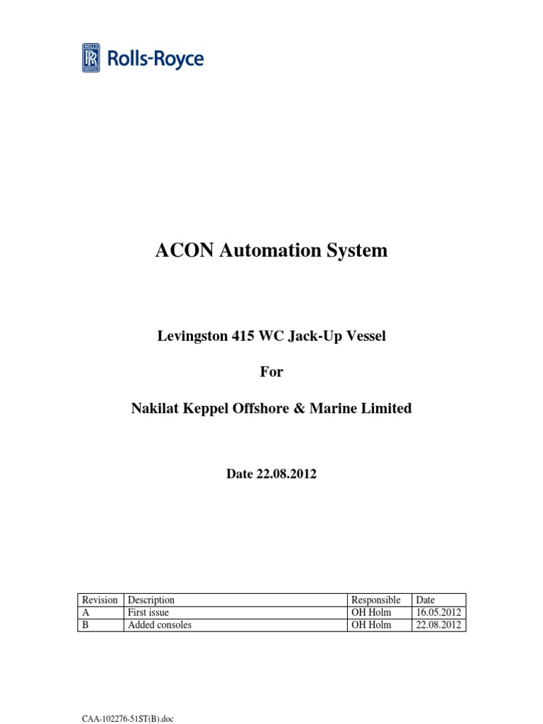 ACON Automation System Technical Spec B | PDF | Personal Computers | Input/Output
