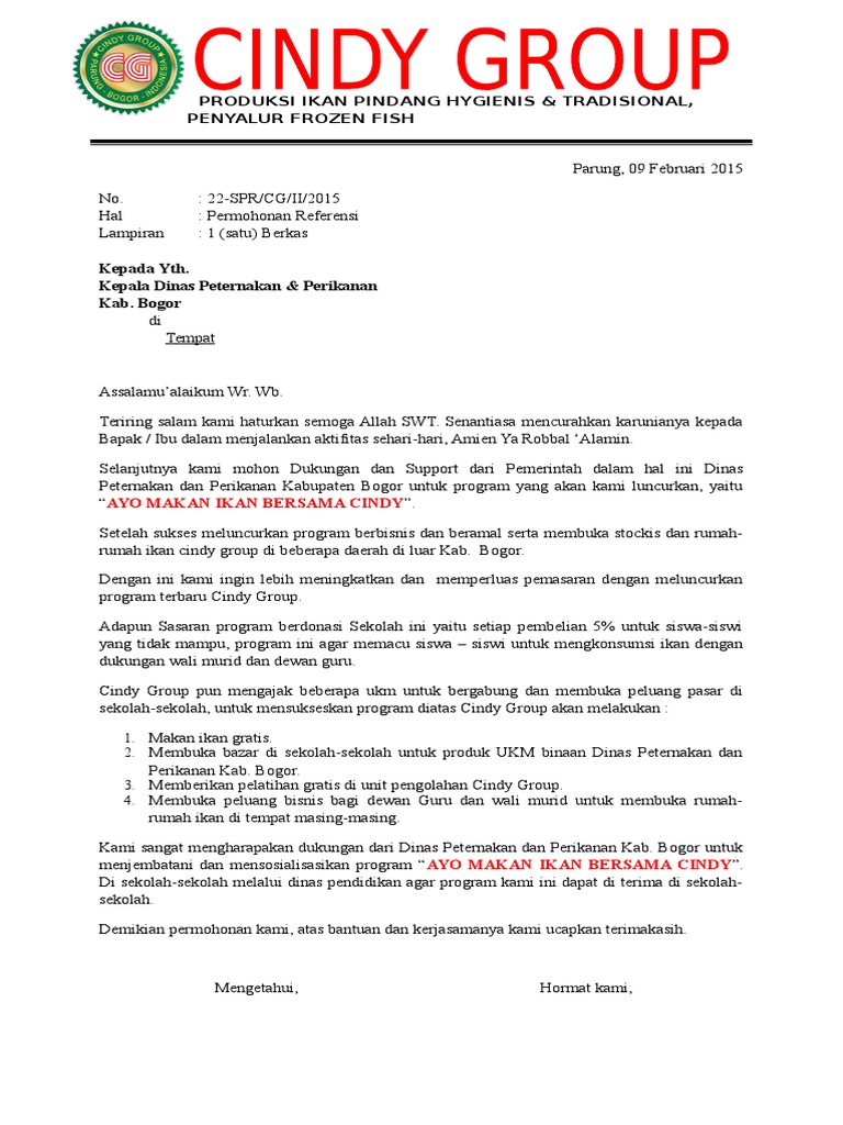 Surat Permohonan Sosialisasi | PDF