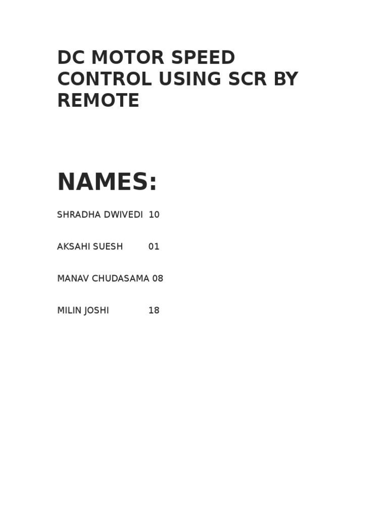 DC Motor Speed Control | PDF | Rectifier | Transmitter