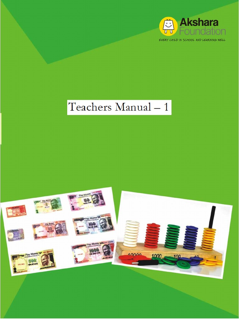 Akshara Ganitha Math Teacher's Manual - I | PDF | Subtraction | Numbers