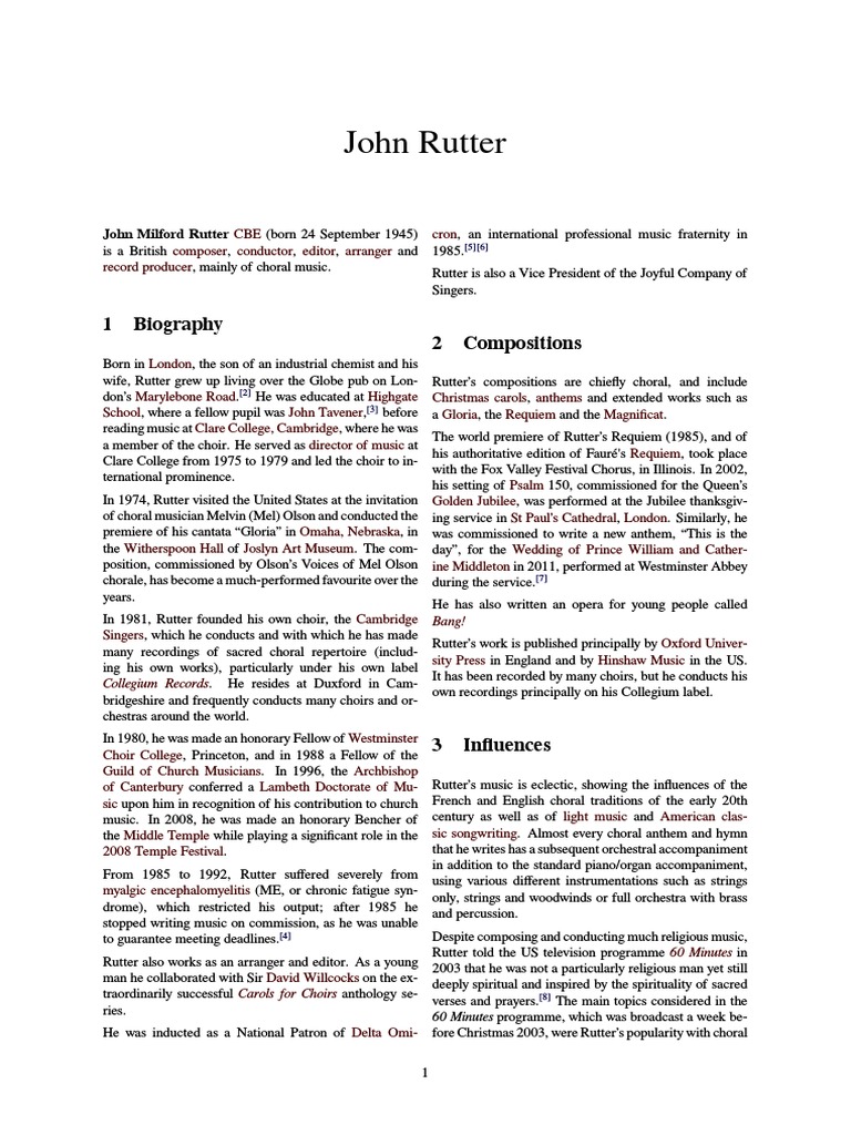 John Rutter | PDF | Leisure | Christmas