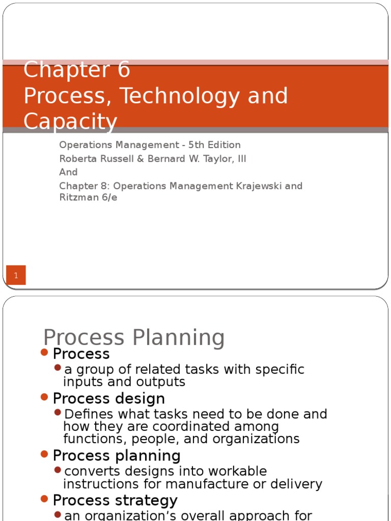 Chapter 6 Process Technology and Capacity | PDF | Operations Management ...