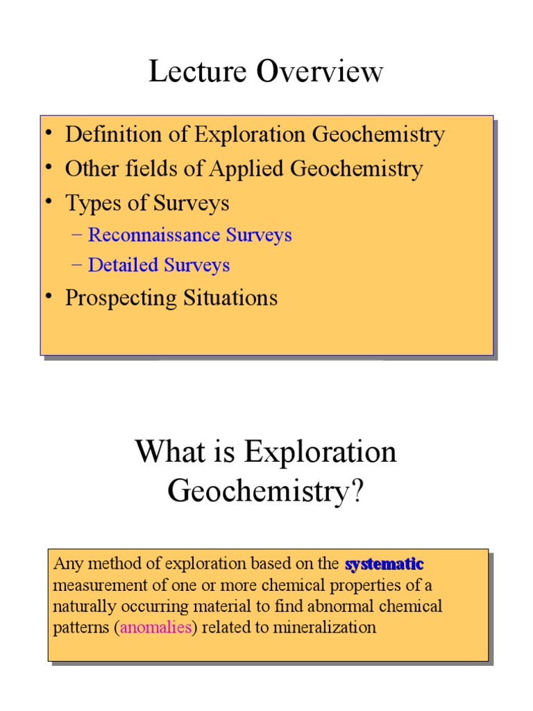 Exploration Geochemistry Overview | PDF | Geochemistry | Sediment