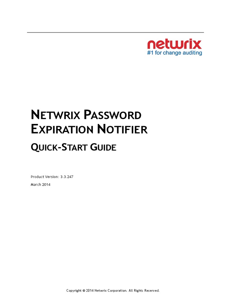 Netwrix Password Expiration Notifier Quick-Start Guide | PDF | Group Policy | Microsoft Windows