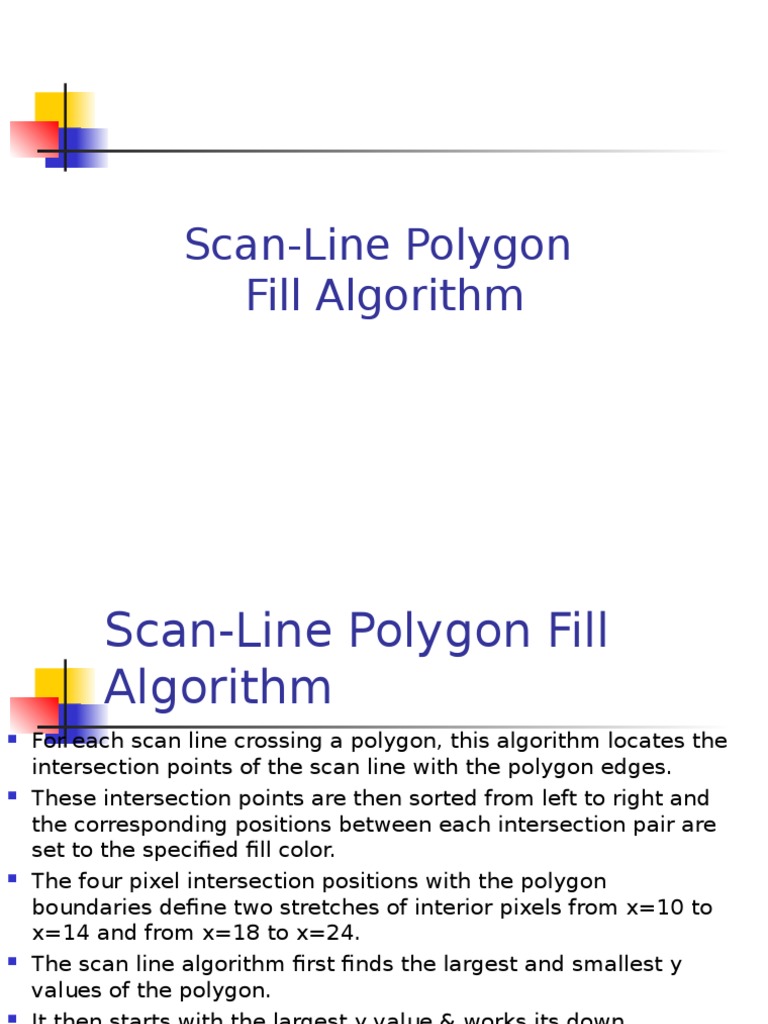 Lesson 11 Scan Line Polygon | PDF | Vertex (Geometry) | Polygon