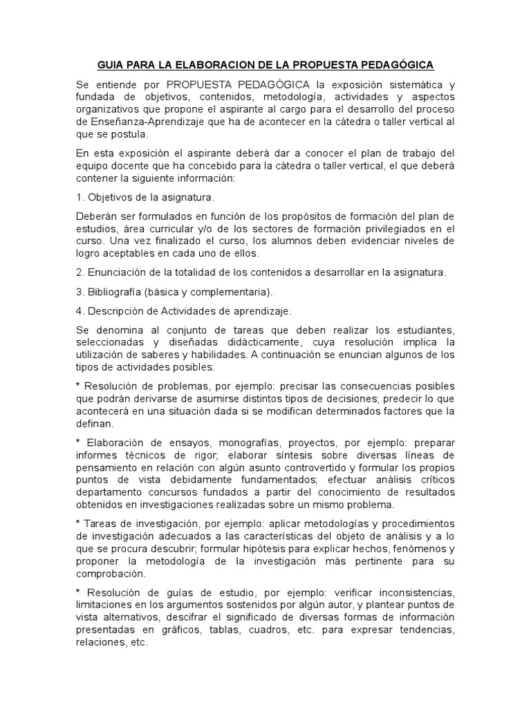 Guia Para La Elaboracion de La Propuesta Pedagógica | Aprendizaje ... Guia Para La Elaboracion de La Propuesta Pedagógica | Aprendizaje ...