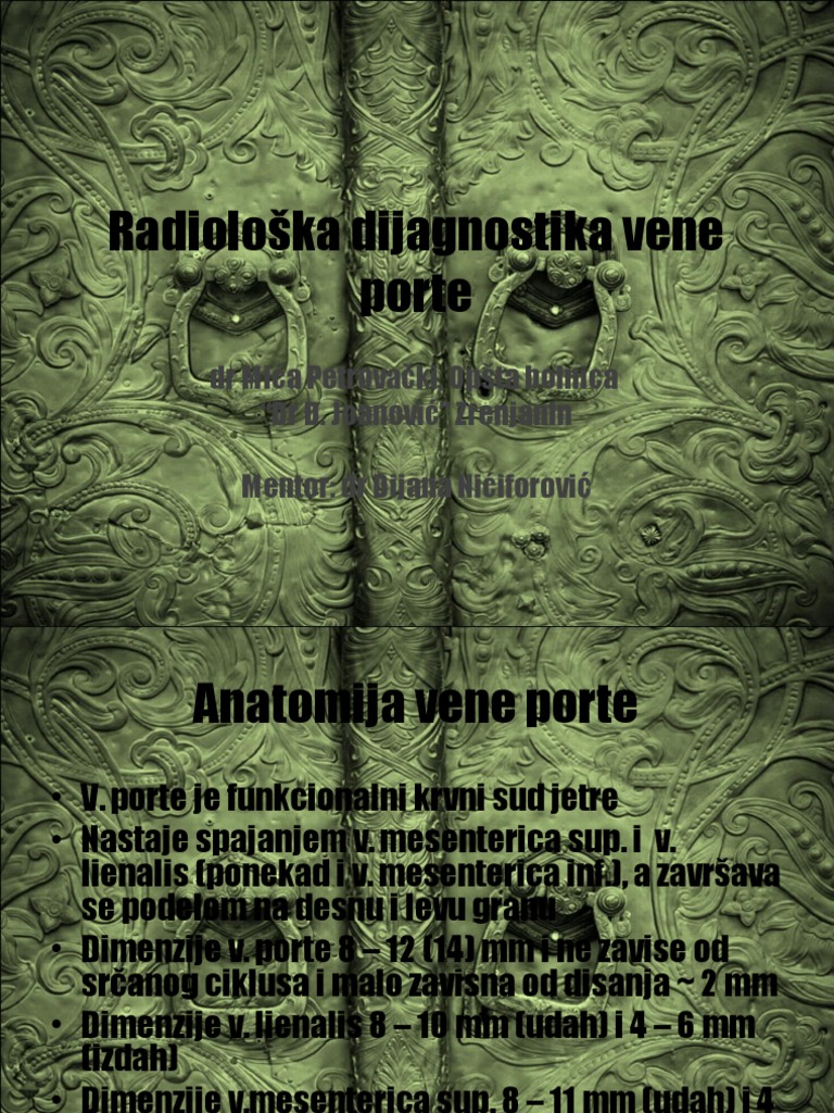 Radiološka Dijagnostika Vene Porte | PDF