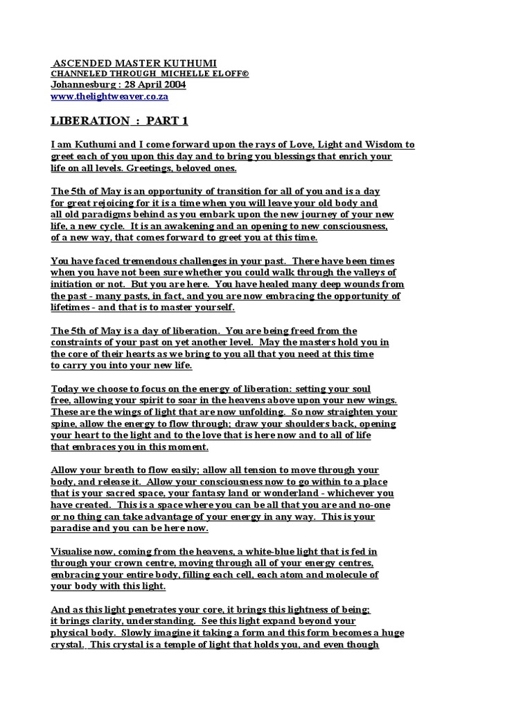 Liberation Part 1 and 2 | PDF | Consciousness | Soul