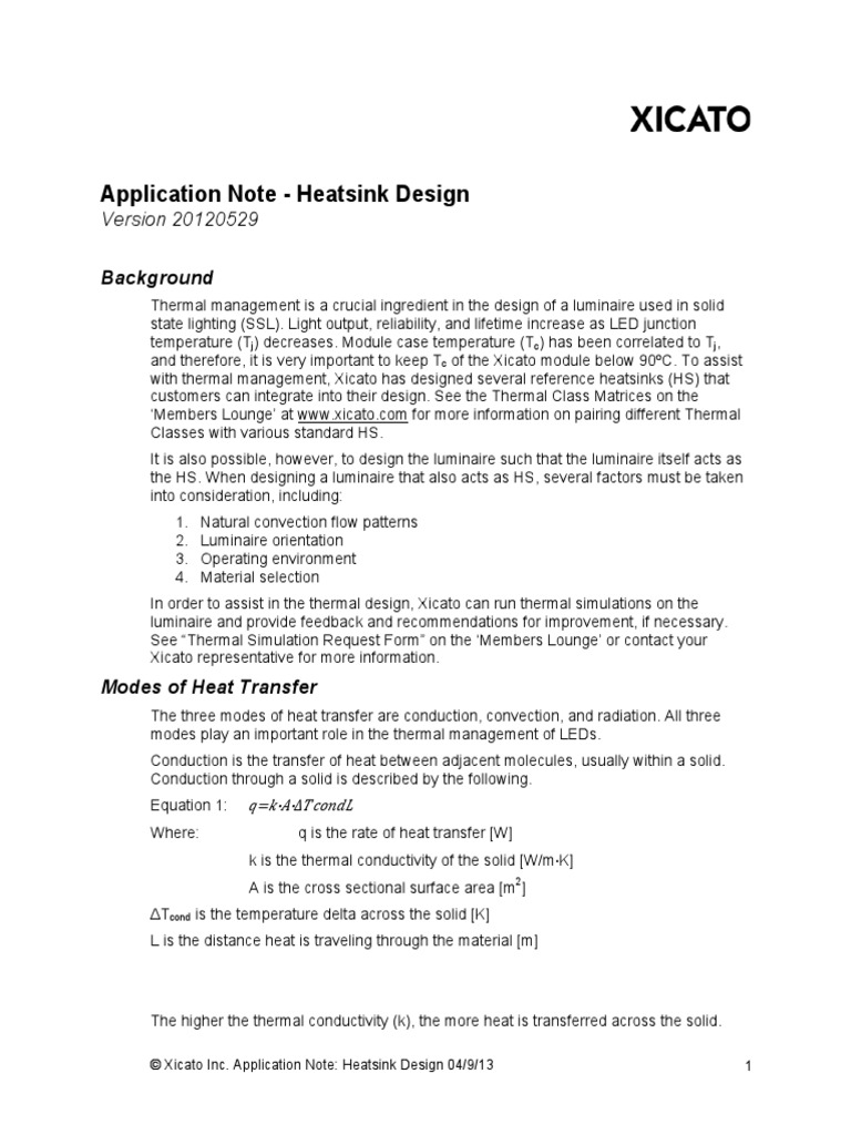 Heatsink Design | PDF | Heat Transfer | Convection