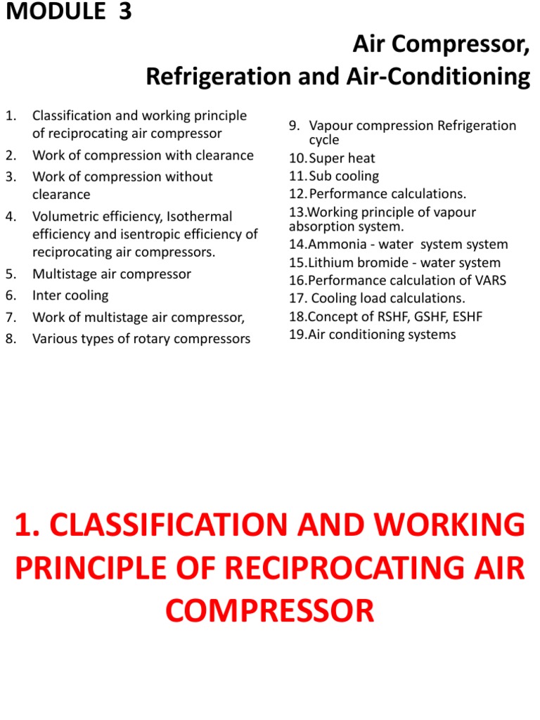 Classification and Performance Analysis of Reciprocating Air ...
