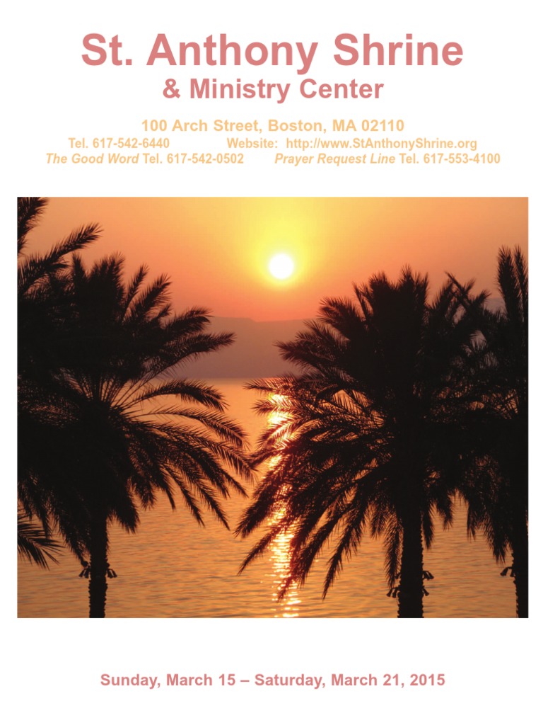 St. Anthony Shrine: & Ministry Center | PDF | Lent | Confirmation St. Anthony Shrine: & Ministry Center | PDF | Lent | Confirmation