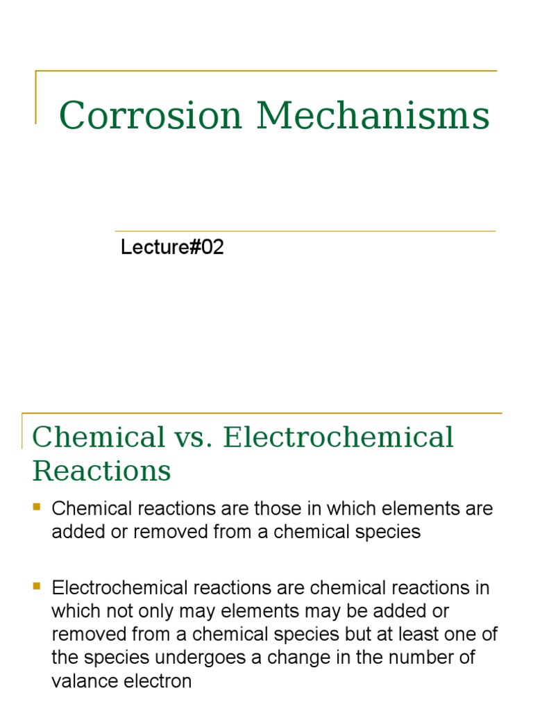 Corrosion Mechanisms and Types Explained | PDF | Electrochemistry ...