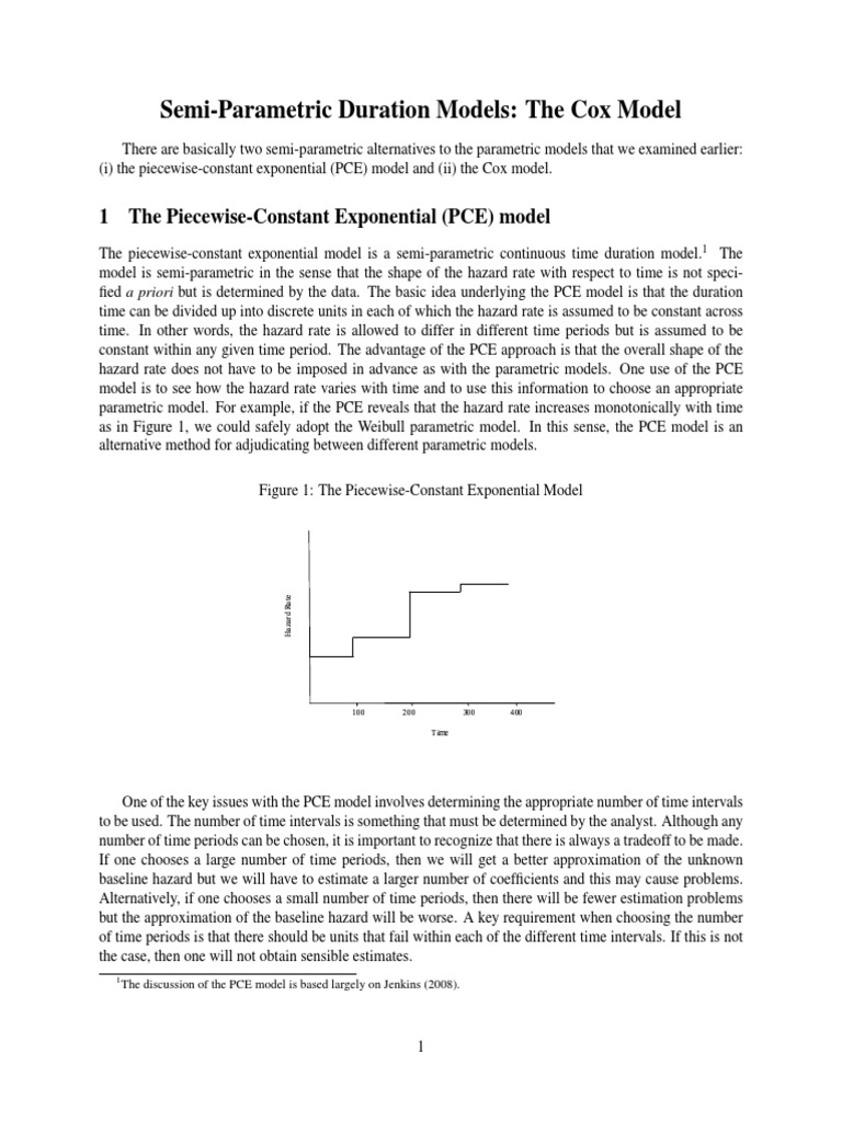 Semi-Parametric Duration Models: The Cox Model | PDF | Errors And Residuals | Statistical Inference