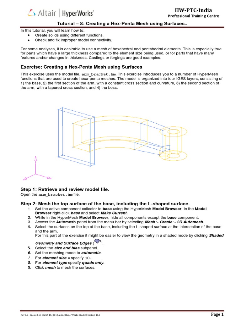 12 - Tutorial Creating A Hex-Penta Mesh Using Surfaces | PDF | Geometry ...