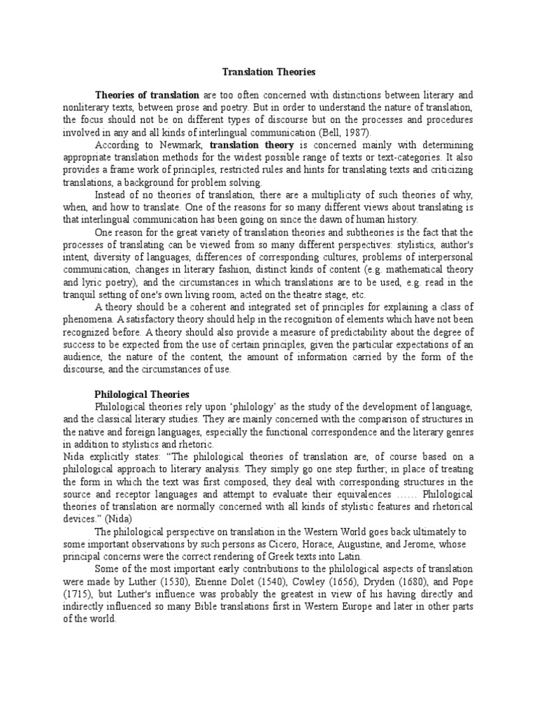 Lecture 4 Translation Theories | PDF | Translations | Linguistics