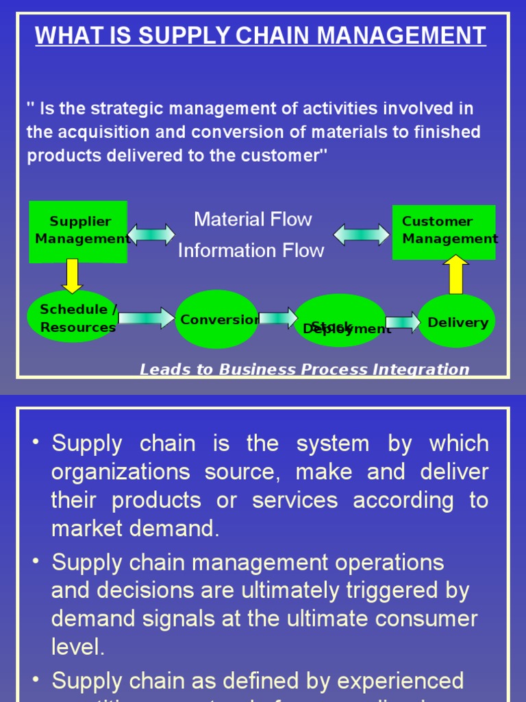 What Is Supply Chain Management: Material Flow Information Flow | PDF ...