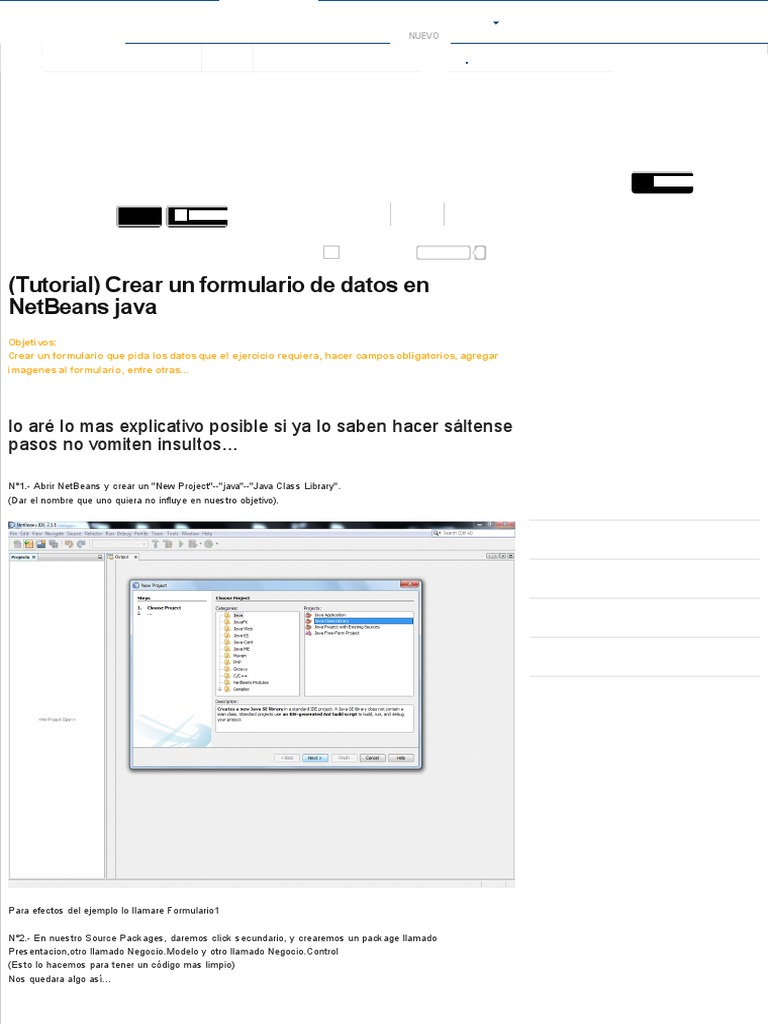 Crear Un Formulario | PDF | Plataforma Java | Java (lenguaje de programación)