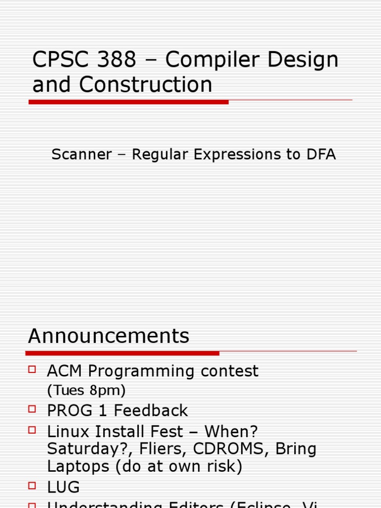 Compiler Design and Construction6 | PDF | Regular Expression | Models Of Computation