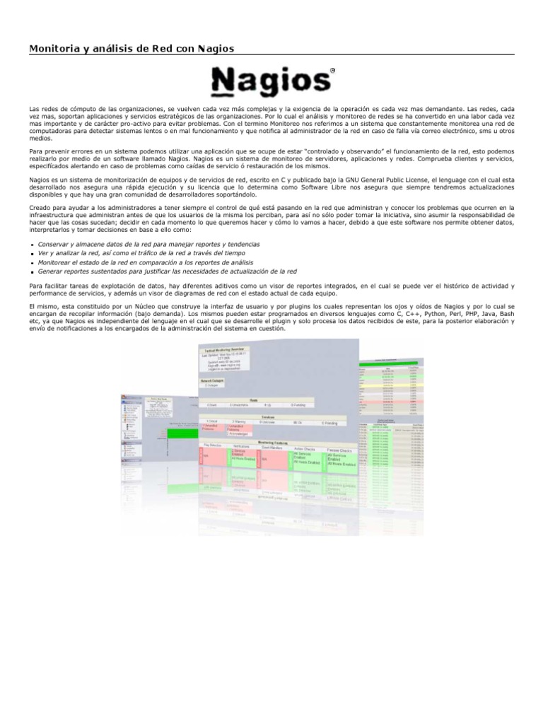 Manuales Nagios Cayu - Wiki de Sergio Cayuqueo - Libre PDF | PDF | Itil | Red de computadoras