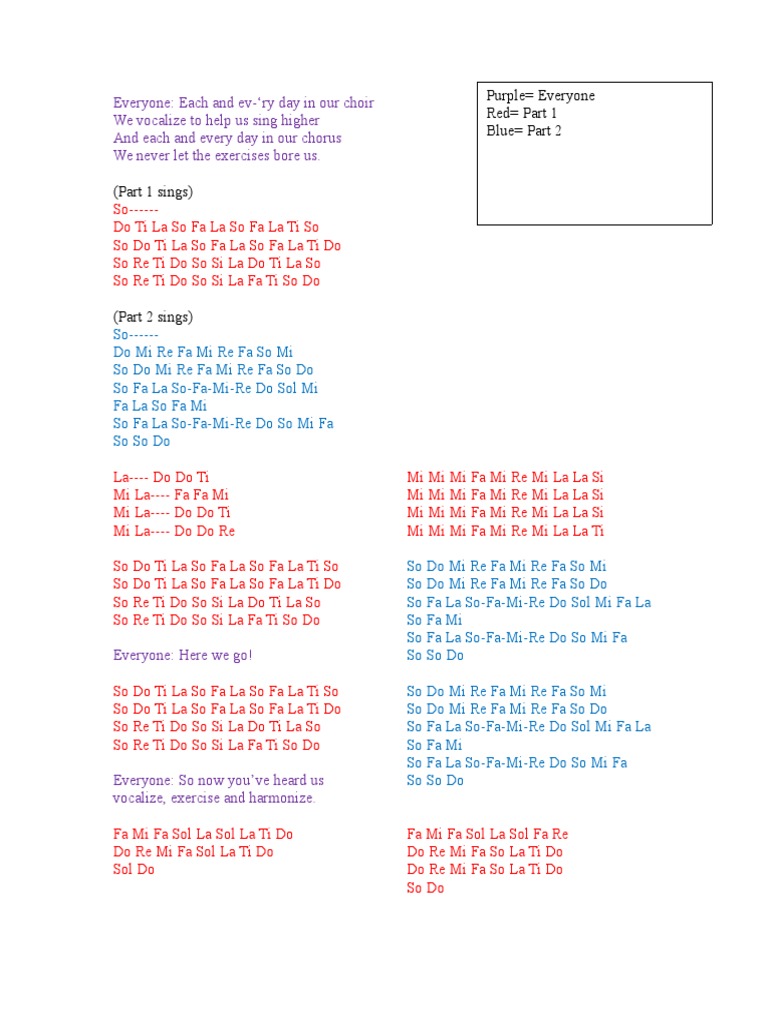 Solfege Vocal Exercises for Choir | PDF | Language Arts & Discipline